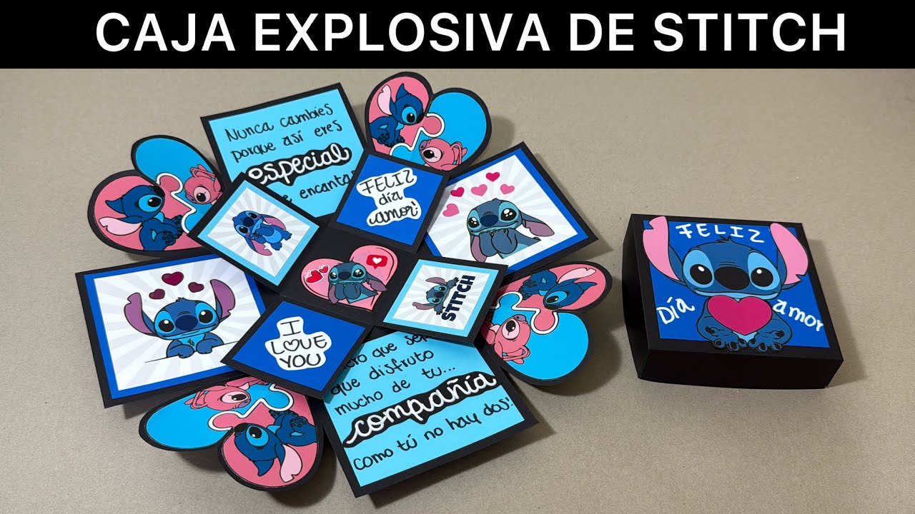 Caja EXPLOSIVA de STITCH paso a paso | Regala siempre amor