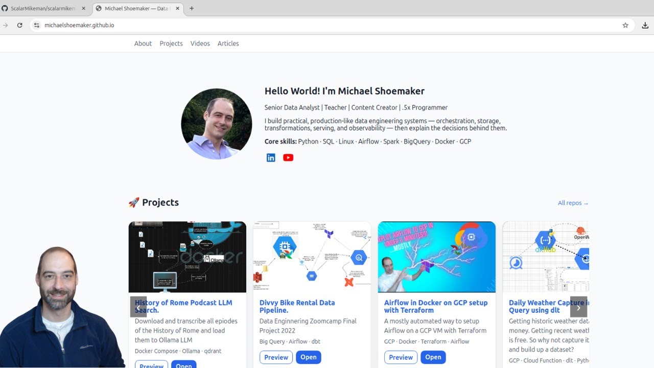 Copy my Data Engineering Portfolio Github Pages Site Using the Template Button
