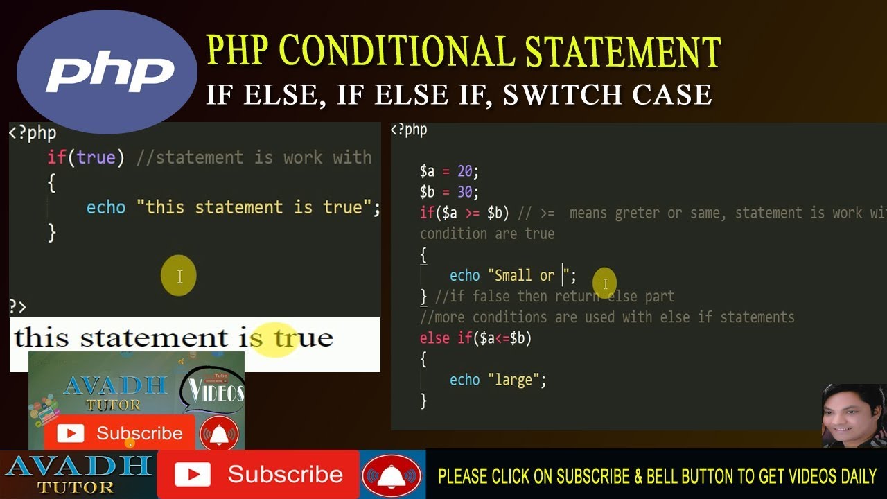 conditional structure php | php if else else if | php tutorial | avadh tutor