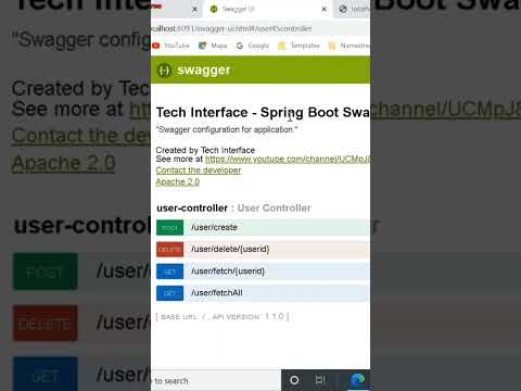 Spring Boot Swagger Configuration  (https://youtu.be/Tx4Fh25KqaU)