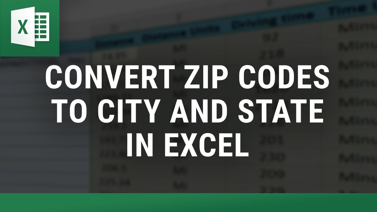 Convert Zip Codes to City and State in Excel