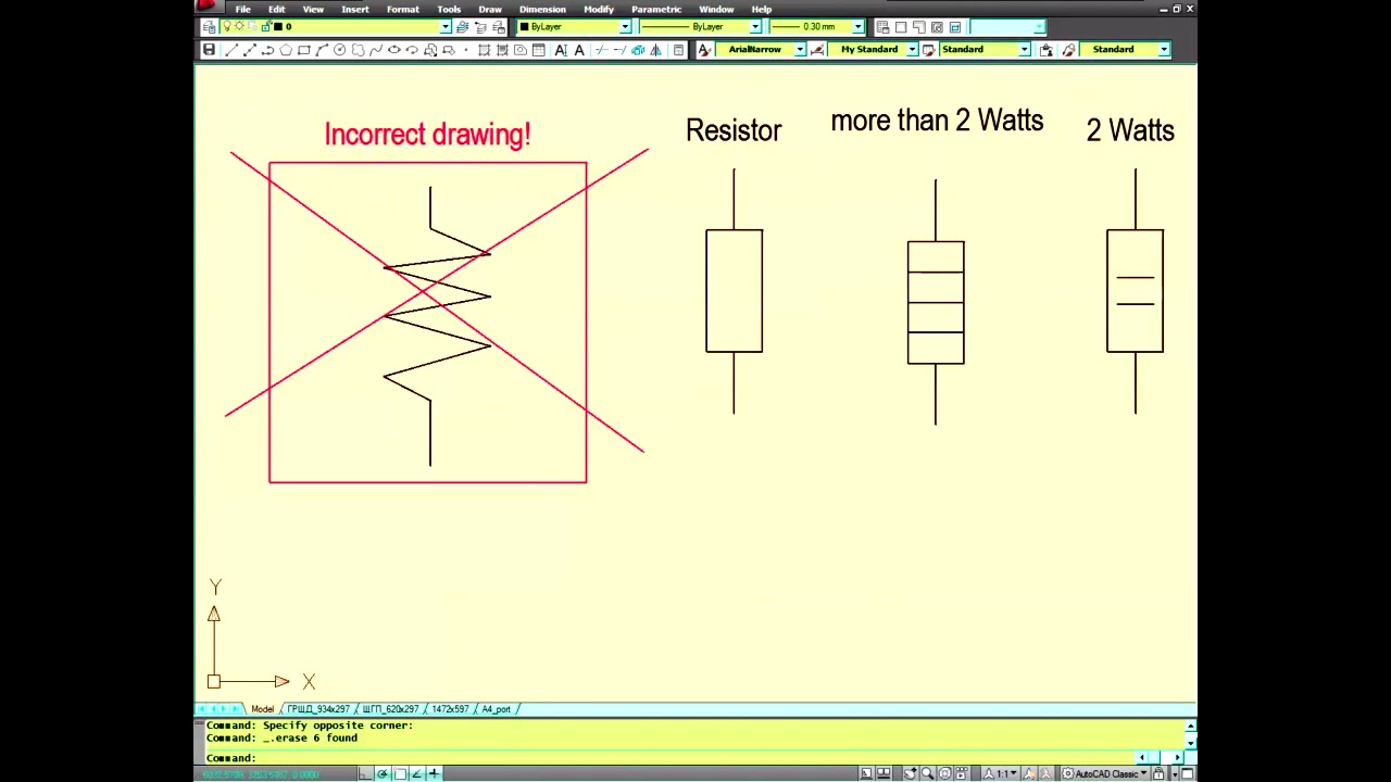 Drawing a resistor in AutoCad