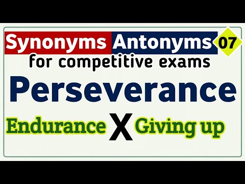 Perseverance Synonyms And Antonyms In English For Competitive Exams