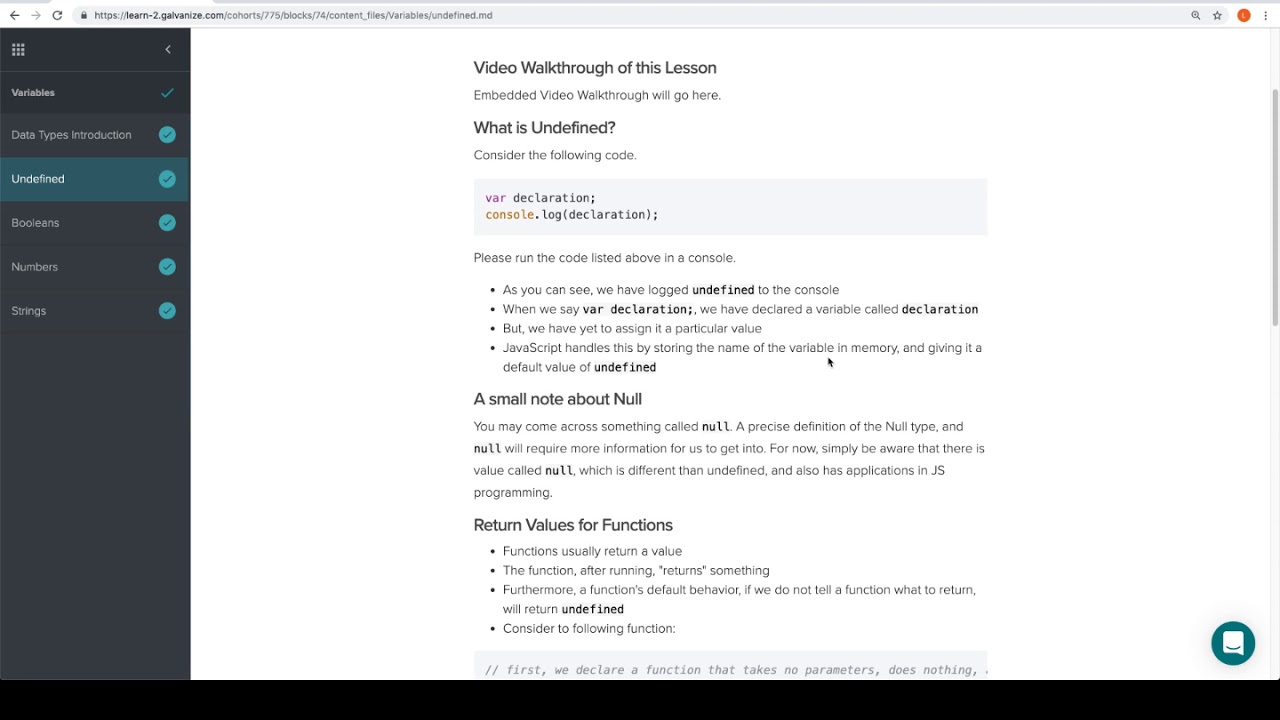 Module 0 - Variables - Undefined