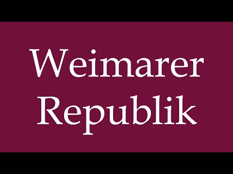 How to Pronounce ''Weimarer Republik'' (Weimar Republic) Correctly in German