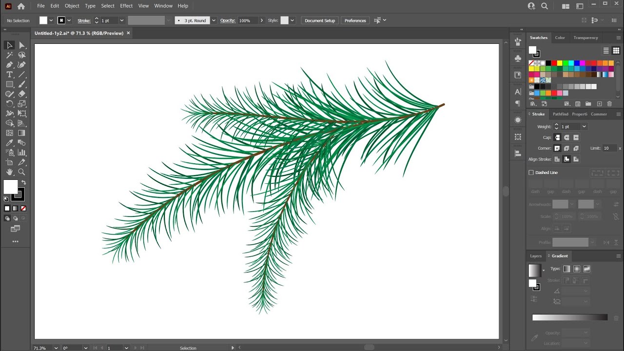 How to Create an Evergreen Branch in Adobe Illustrator