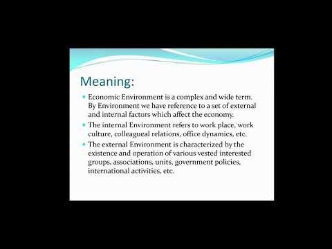 Economic environment meaning