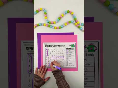 Spring word search puzzle for kids #kidslearning #wordsearch #puzzlesforkids #kindergartenactivities