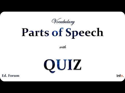 Vocabulary: PARTS OF SPEECH with QUIZ | Types of Words | English Lesson | Infomercial