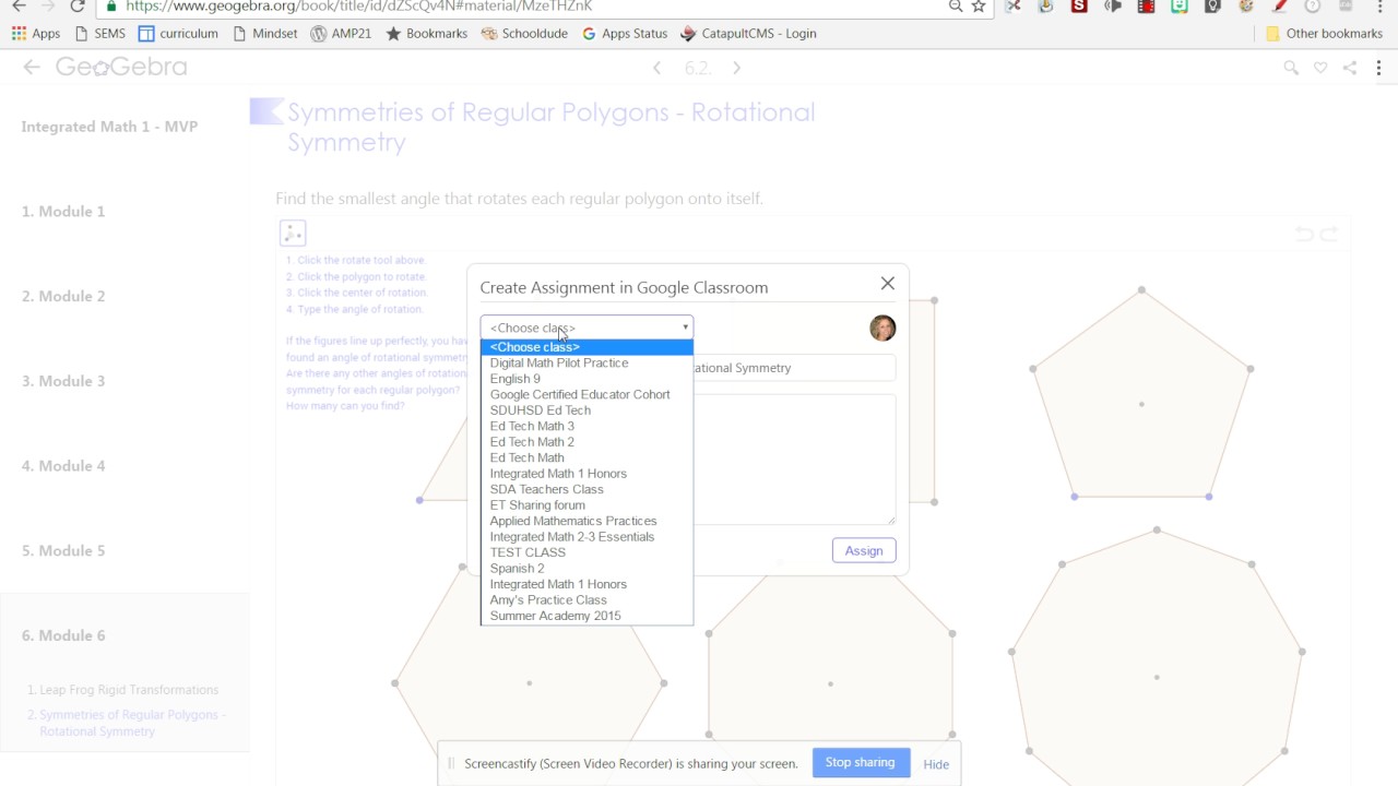 GC - Create an assignment from Geogebra