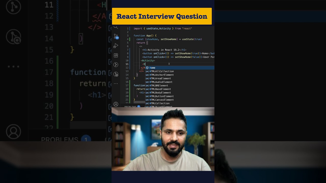 React Interview Questions | Activity in React 19.2 Explained #Shorts