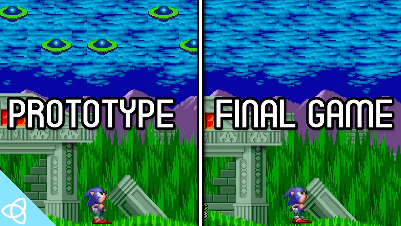 Sonic the Hedgehog - Early Prototype vs. Final Version | Side by Side
