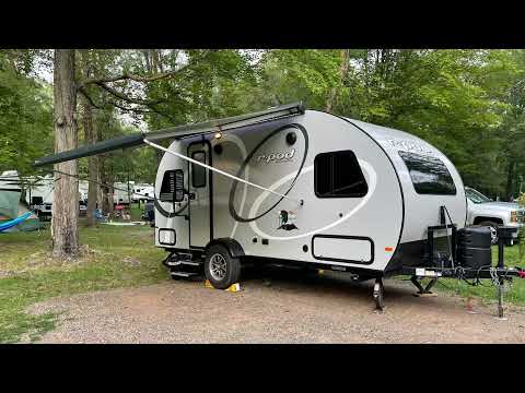 2020 R-Pod 190, arriving at camp ground and setting up.