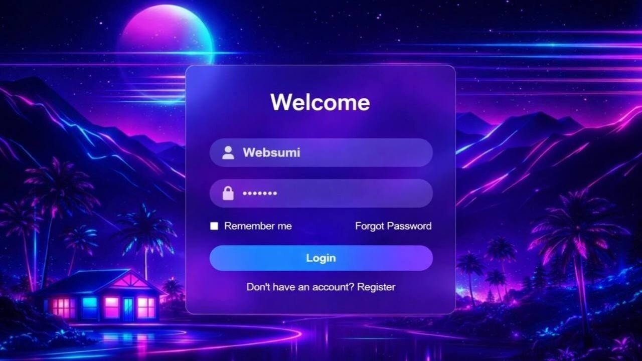 Create Stunning Responsive Glass Login Form HTML & CSS Only (No JavaScript)
