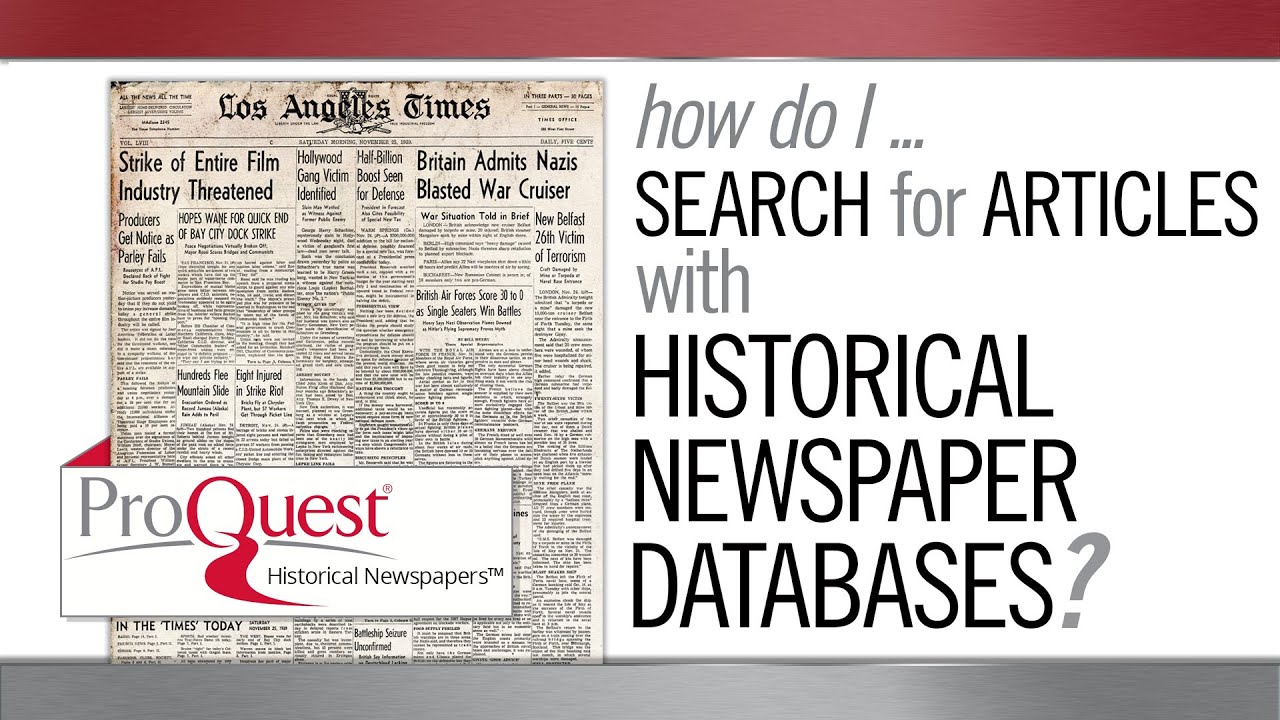 How do I search for articles in historical newspaper databases?