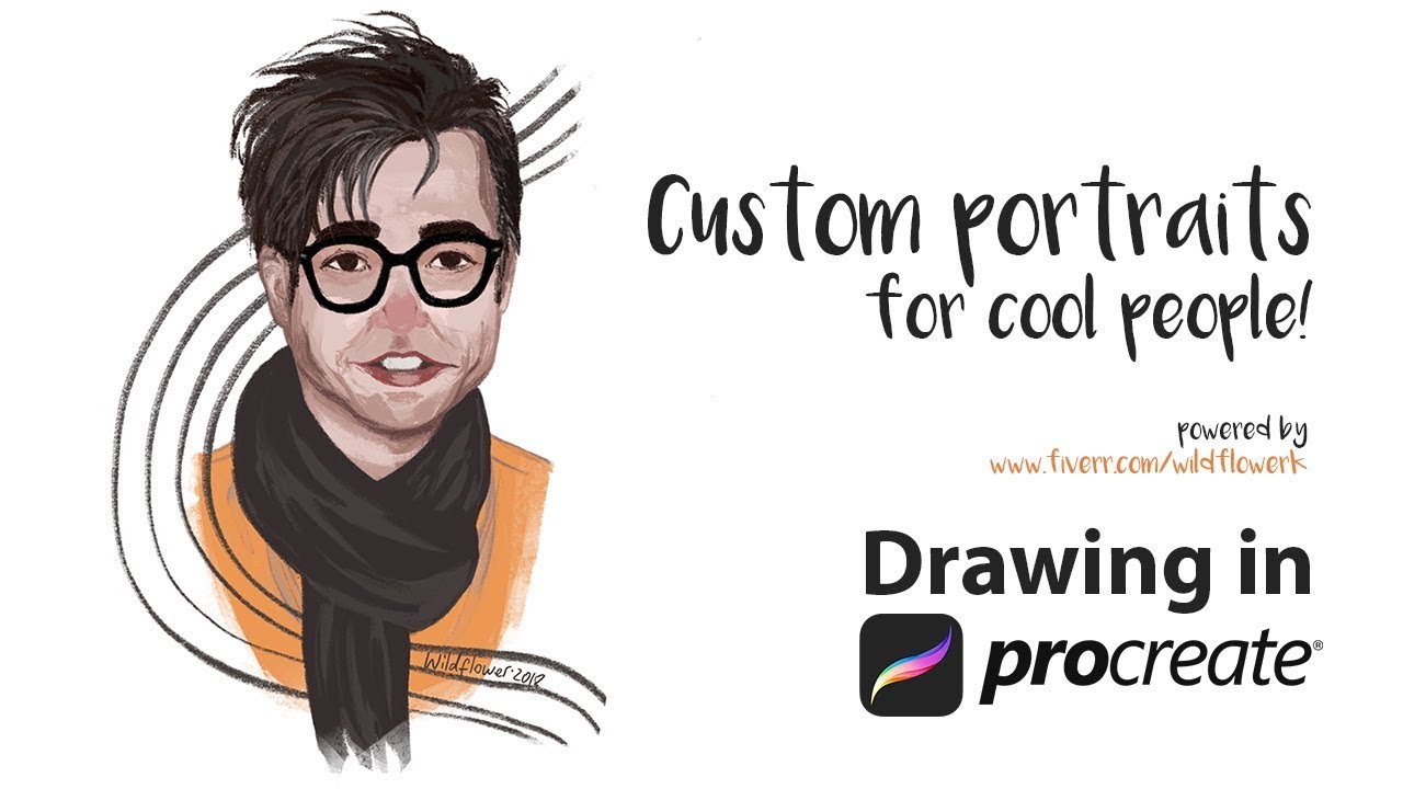 Portrait Artist on Fiverr | Illustration timelapse in Procreate