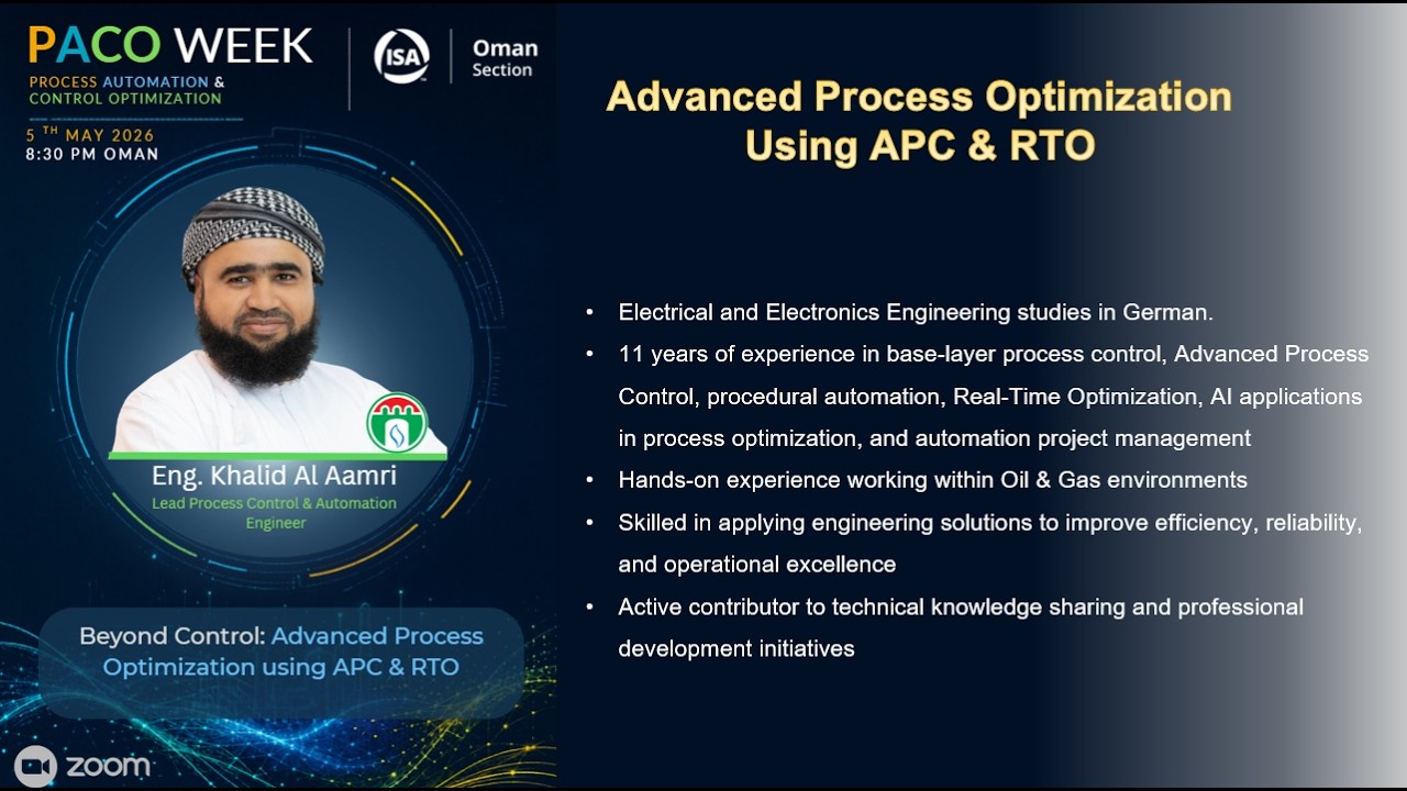 ISA Oman PACO week - Advanced Process Optimization using APC & RTO (Khalid Al Aamri)