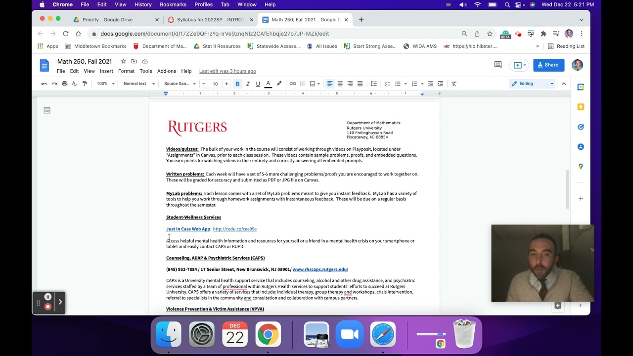 Math 250 Spring 2022 Syllabus