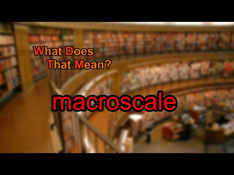 What does macroscale mean?