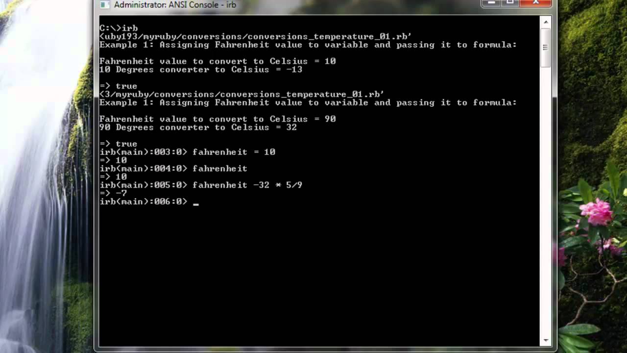 Temperature conversion with ruby