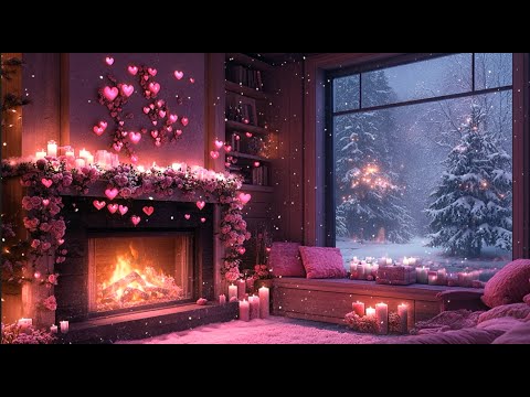 Cozy Pink Coquette Valentine's Day Fireplace πβοΈ Aesthetic Winter Ambience for Sleep, Relax & Focus