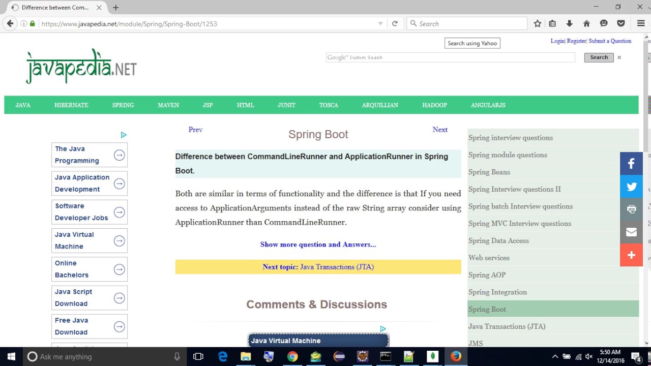 Difference between CommandLineRunner and ApplicationRunner in Spring Boot. | javapedia.net
