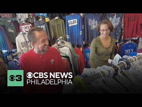 Phillies fans gear up for Red October frenzy with merch at a clothing store in Delaware County