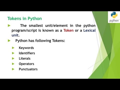 Python Tokens Operators, Identifiers, Keywords, Literals
