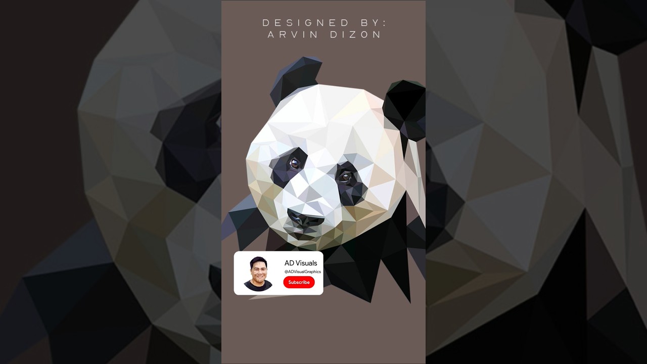 Awesome Panda Vector! #shorts  #adobeillustrator #vector