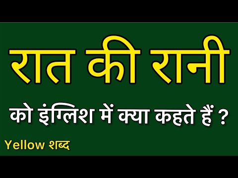 Raat ki rani ko english mein kya kahate hain | Raat ki rani ki meaning | Raat ki rani ki spelling