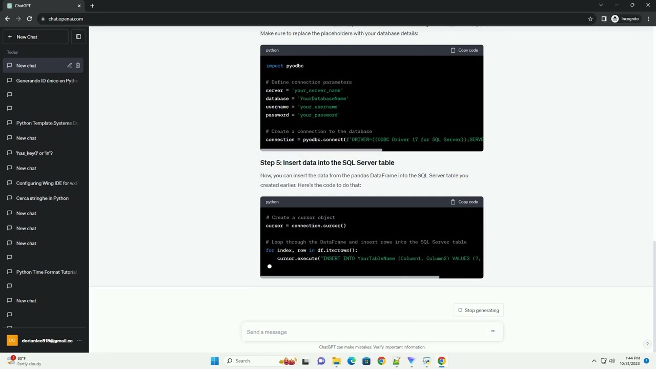 Importing a text file into SQL Server in Python