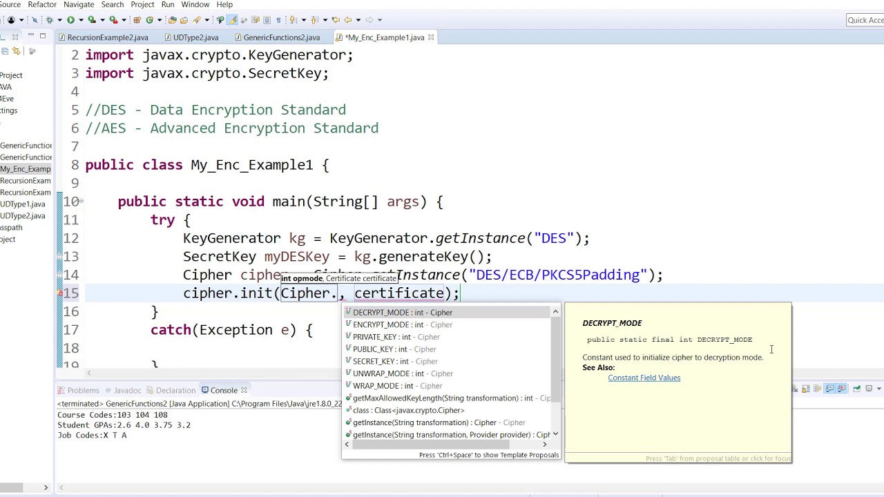 Java DES Encryption Decryption