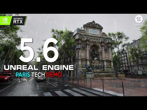Walking Tour of Paris | ULTRA REALISTIC Tech Demo in UNREAL ENGINE 5.6 with RTX 5090 4K