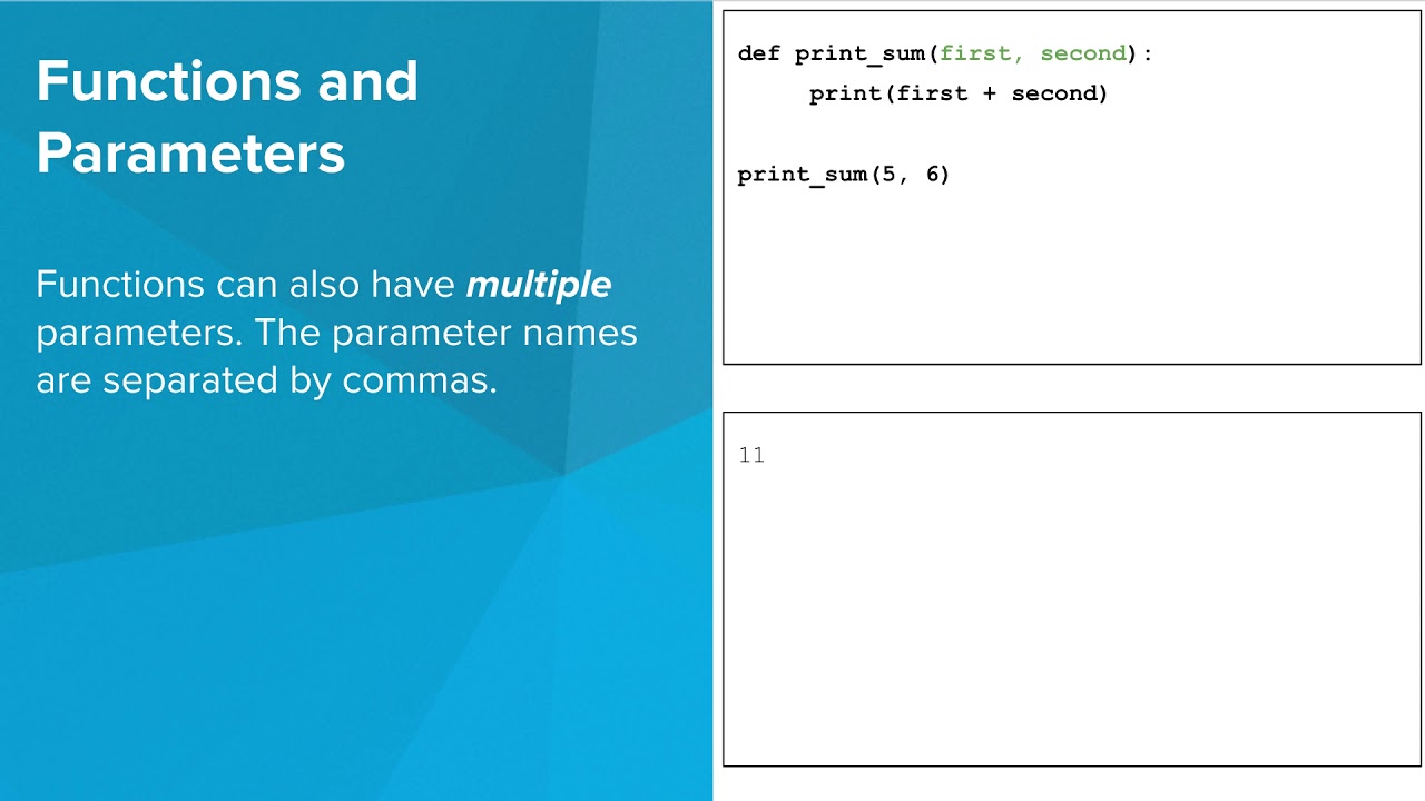 Functions and Parameters 2 - Python