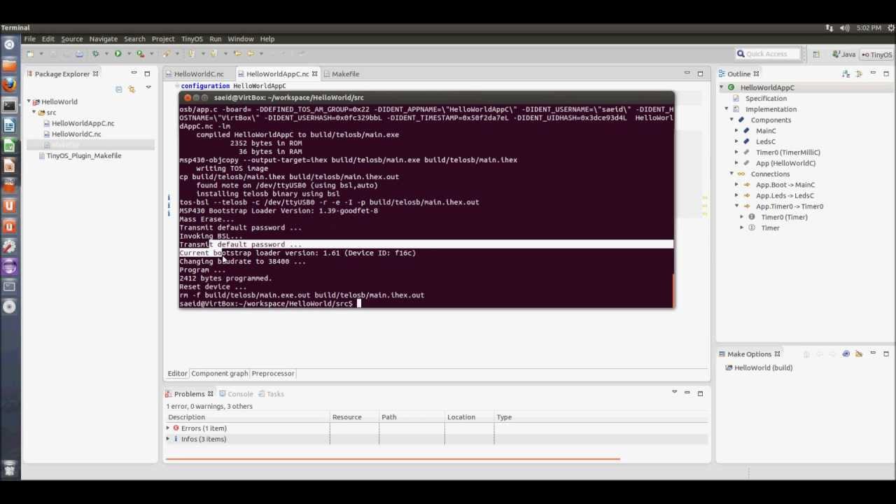 TinyOS Tutorial #3 - Quick overview and Hello World application!