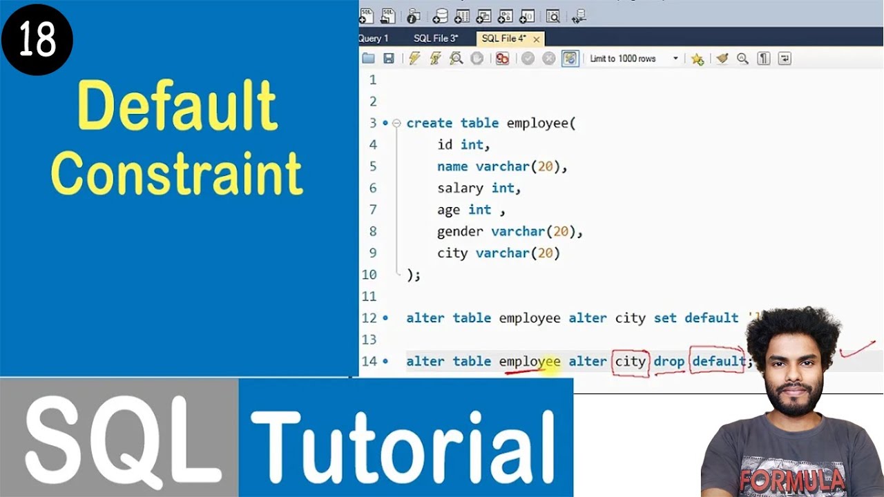 #18 Default Constraint in SQL | SQL Tutorial