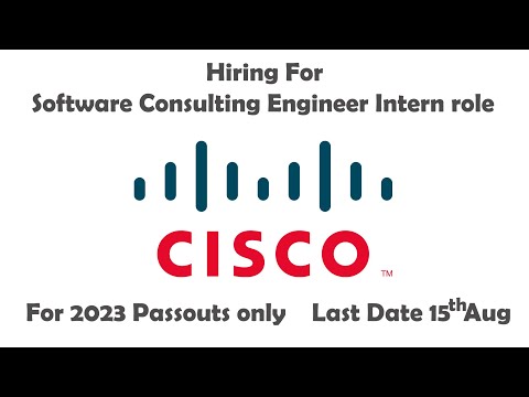Cisco Hiring for Software Consulting Engineer Intern Role