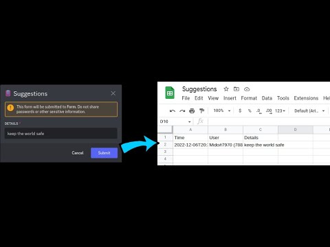 Link Form to Google spreadsheet In A minute | Discord