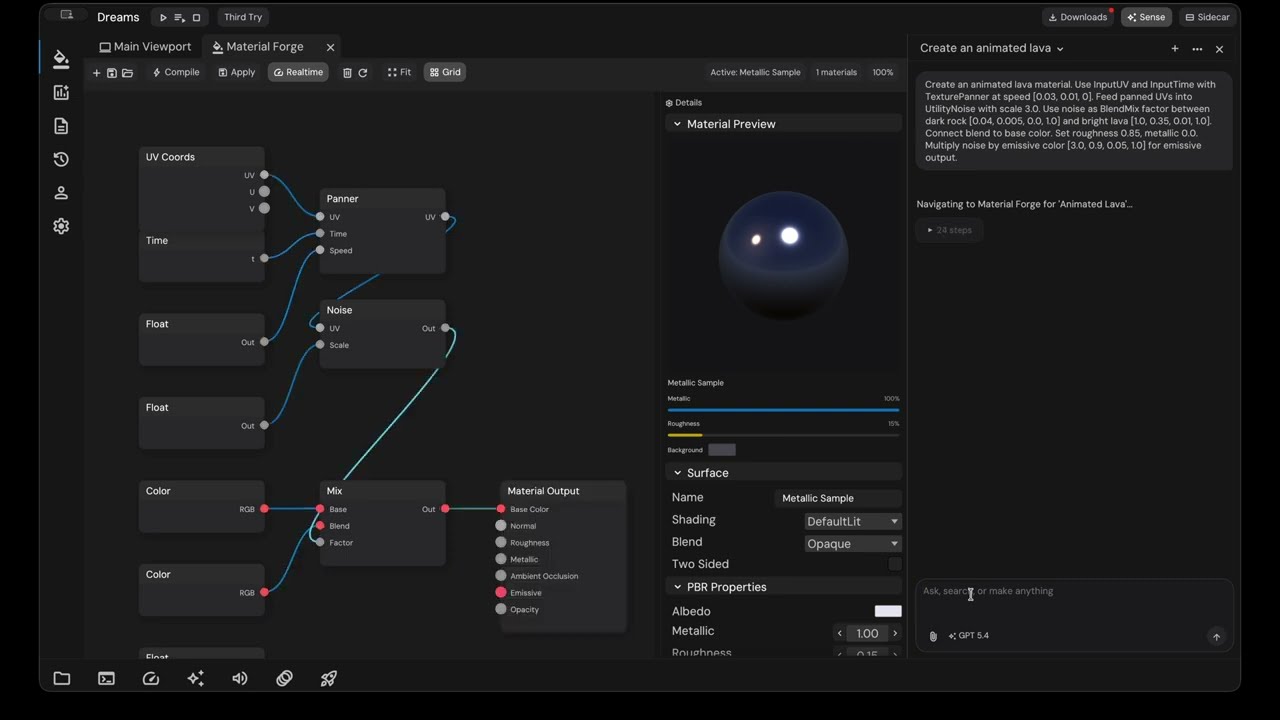 AI Builds Materials | Dreams Game Engine