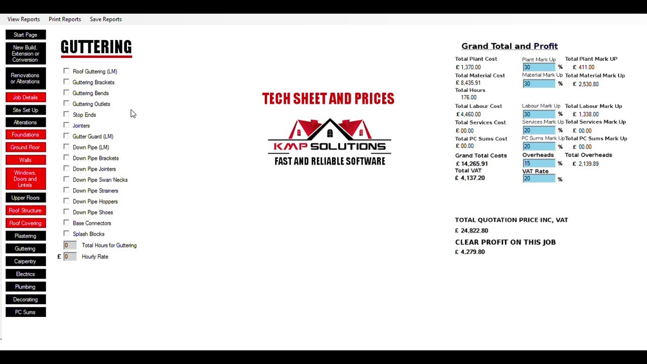 £495 Building Estimating Software Demonstration