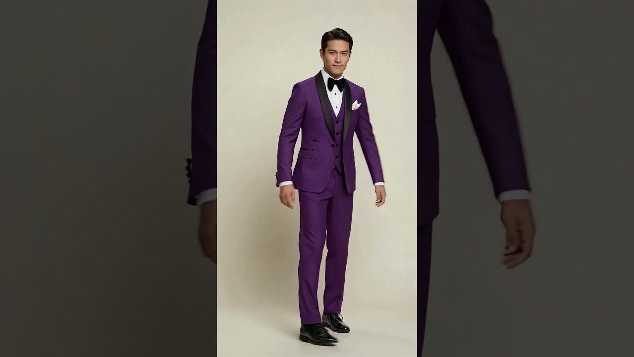 Gentleman's Guru Modern Purple Tuxedo - 3 Piece #tuxedojacket #mensformalwear #suit #prom