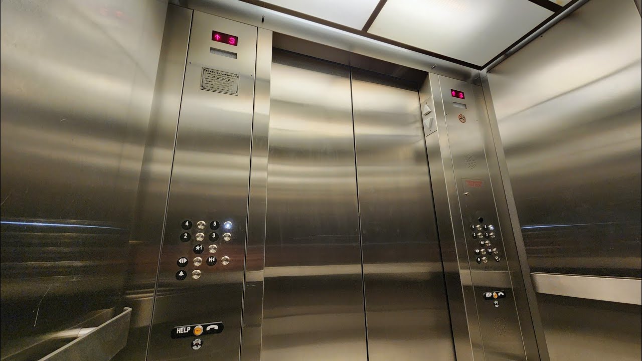 ThyssenKrupp Synergy MRL Traction Elevators @ Engineering Center, Oakland University (retake)