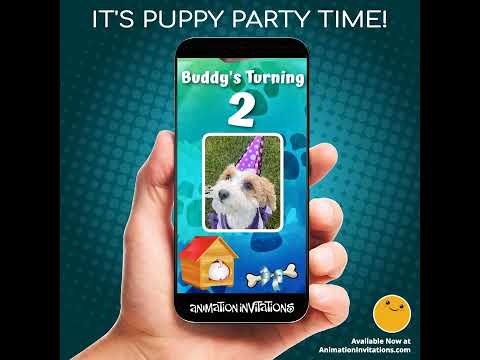 Puppy Birthday Party - Video Invitation you can Personalize!