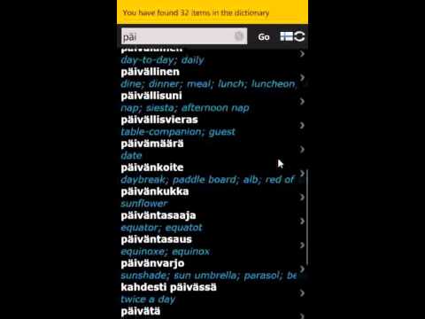 Finnish English Dictionary & Translator for Windows Phone 7 by BitKnights