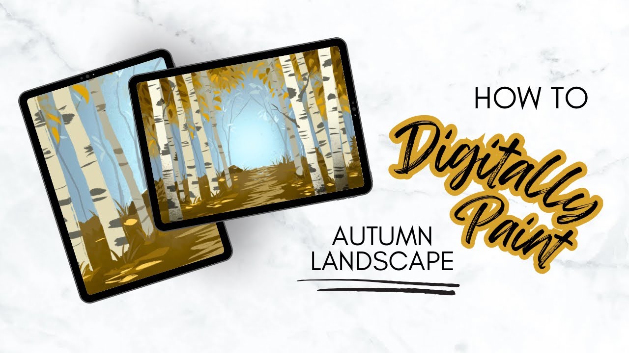PROCREATE How to Create an Autumn Landscape Illustration Tutorial