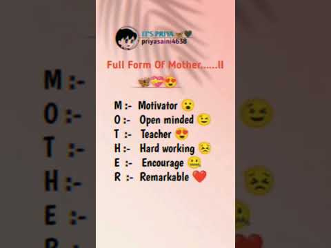 Full form of Mother 😍❤️#viral #trending #youtubeshorts #shorts #short #mother #maa #fullform #love