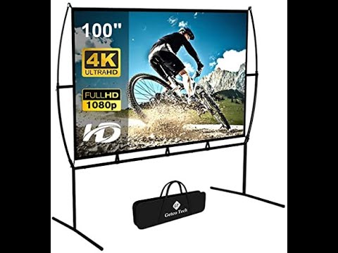 Review Projector Screen with Stand Foldable Portable Movie Screen 100 Inch