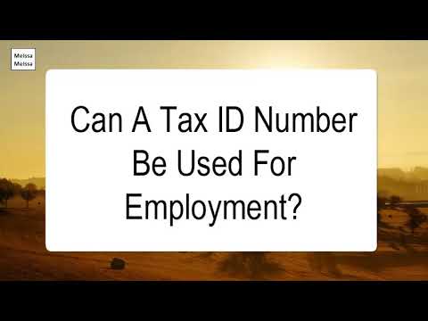 Can A Tax ID Number Be Used For Employment
