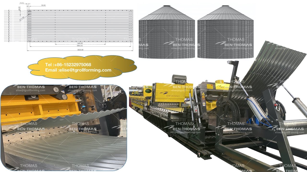 production line for corrugated plate | machine to produce silo wall | grain bin wall machine