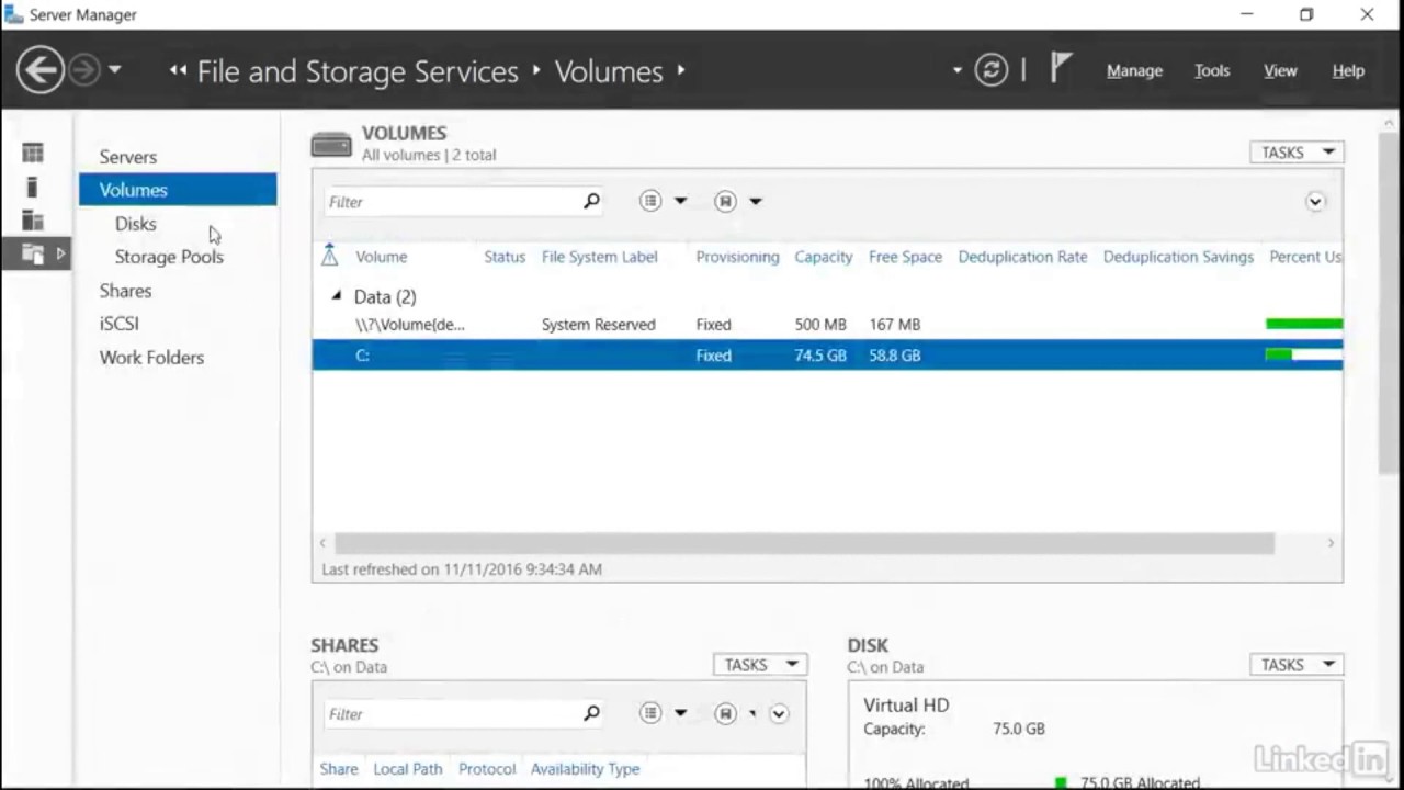 Windows Server 2016: Storage Services
